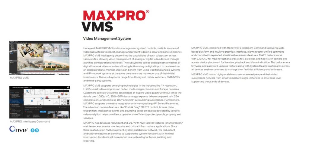 MAXPRO® NVR and VMS - FlexNet System Incorporated